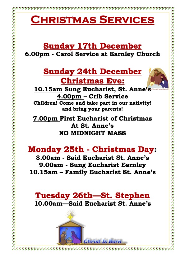 Christmas services 2023 – St Anne’s Church East Wittering