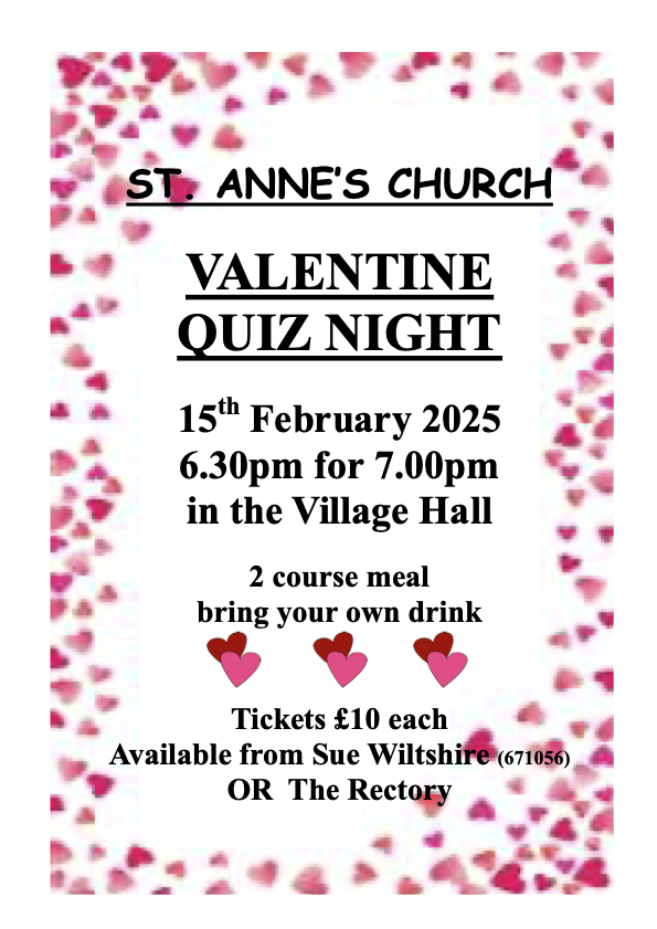 Valentine quiz night – St Anne’s Church East Wittering