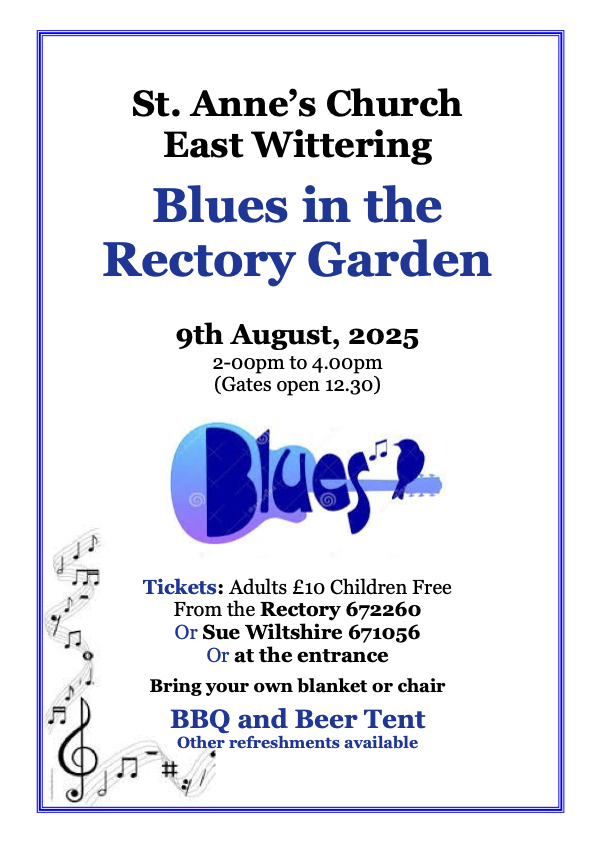 Blues in the Rectory Garden 2025 – St Anne’s Church East Wittering